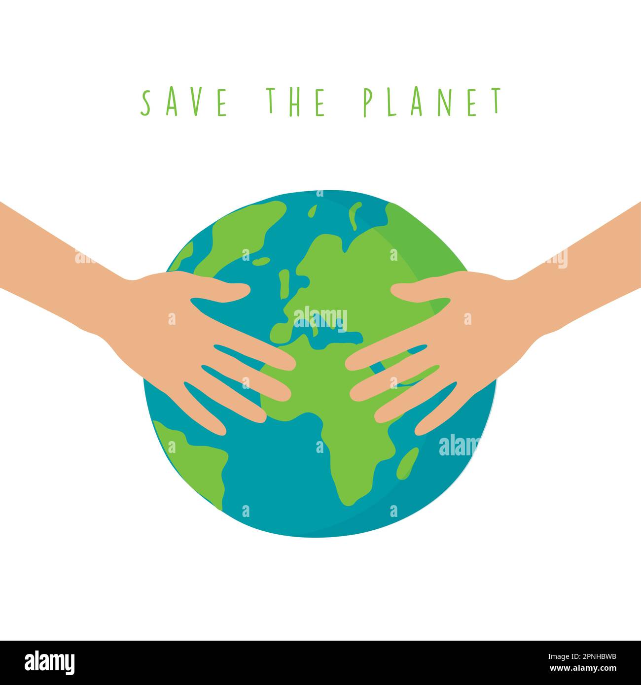 human hands hug the world save the planet concept Stock Vector Image ...