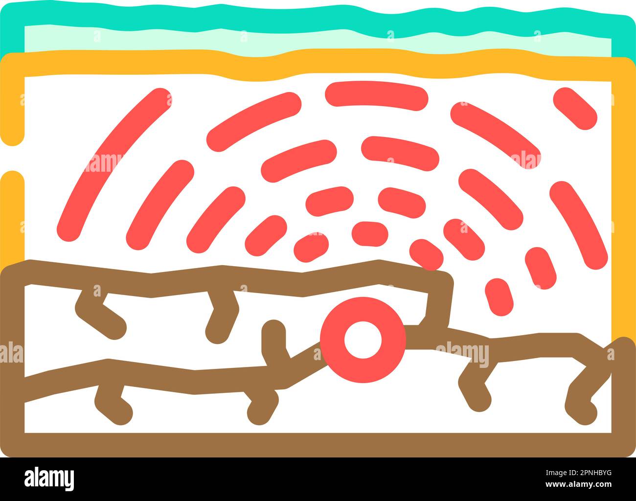 tectonic earthquake disaster color icon vector illustration Stock ...