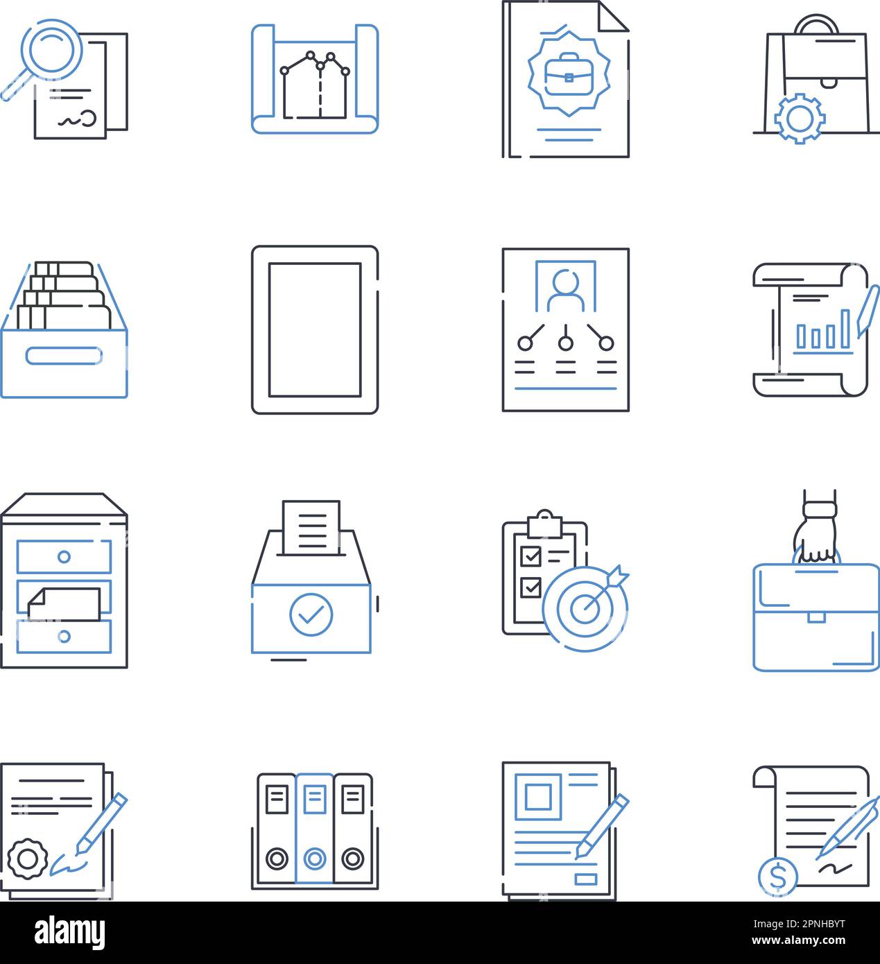 Vendor folders line icons collection. Organization, Management ... Vendor folders line icons collection. Organization, Management ...