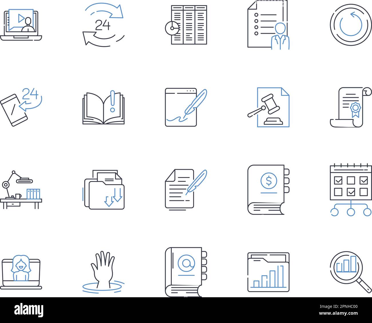 Scholastic devices line icons collection. Tablet, Laptop, E-reader, PC, Notebook, Smartboard ...