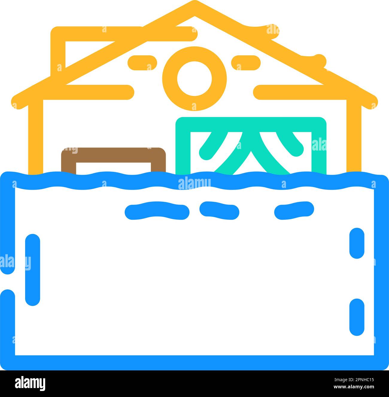 storm flood disaster color icon vector illustration Stock Vector Image ...