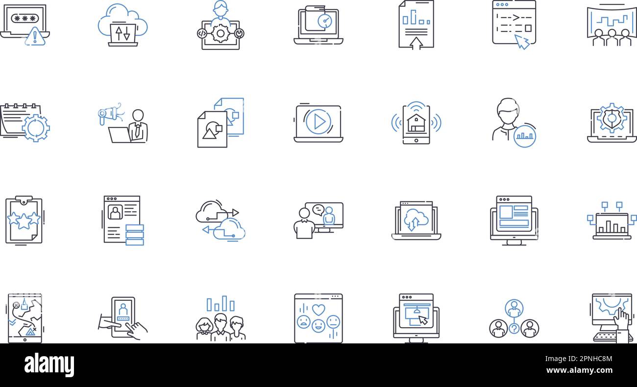 Internet presence line icons collection. Visibility, Branding, Exposure ...