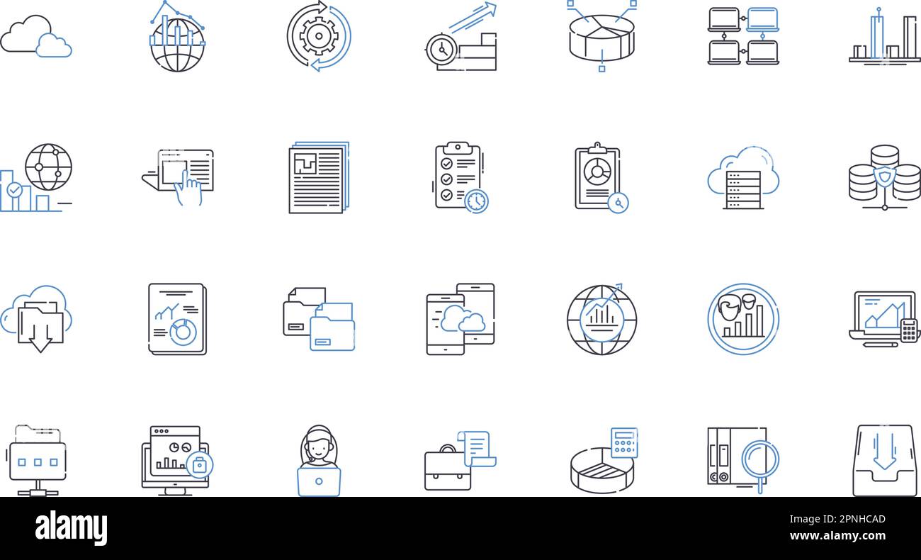 Privacy and security line icons collection. Confidentiality, Encryption ...