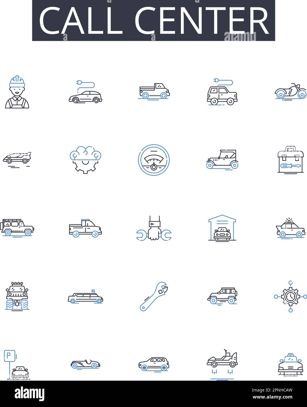 Call center line icons collection. Plot, Character, Theme, Conflict ...
