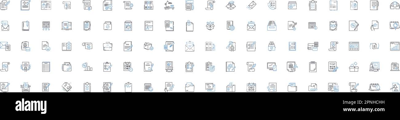 Preparing line icons collection. Organizing, Planning, Arranging ...