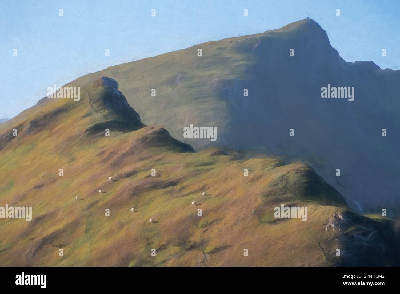 Digital painting of a sunset on Parkhouse Hill and Chrome Hill from ...