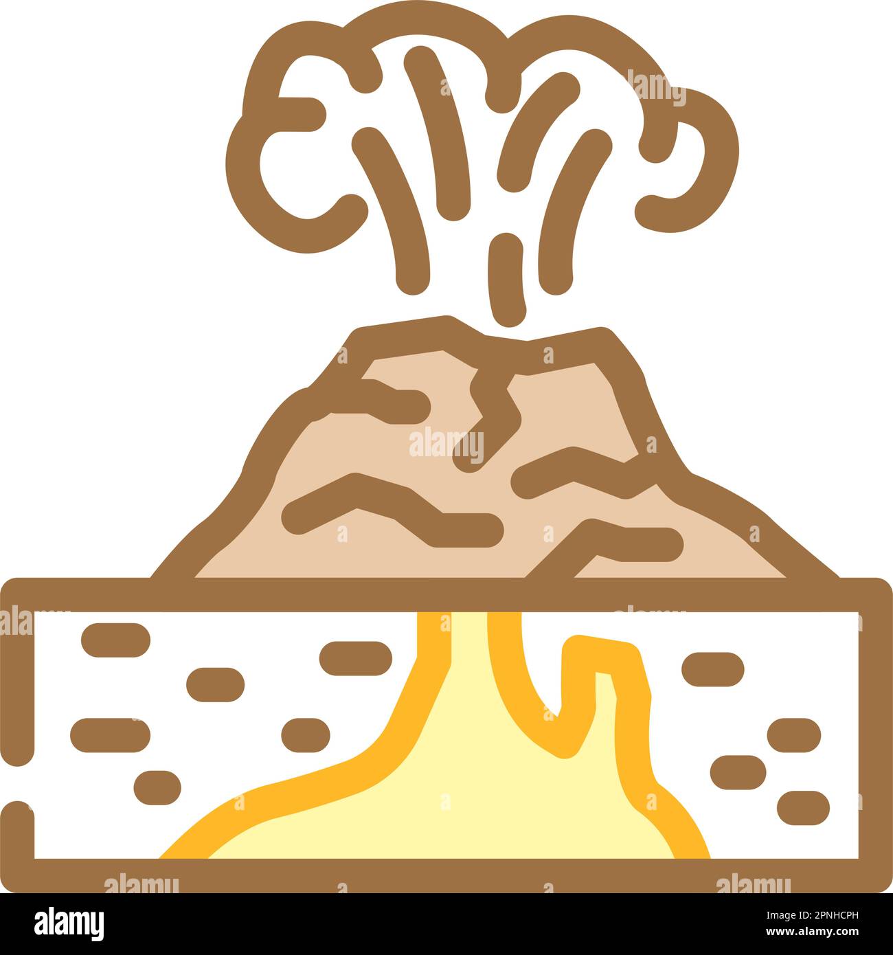 volcanic earthquake disaster color icon vector illustration Stock ...