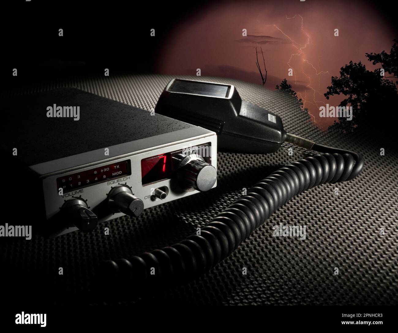 CB radio on channel 7 with storm behind Stock Photo - Alamy