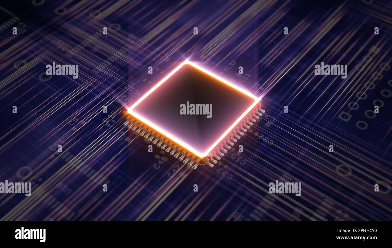Graphic board micro chip processor abstract Stock Photo - Alamy