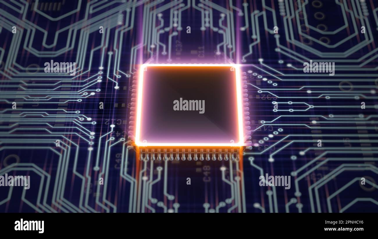 Graphic Board Micro Chip Processor Stock Photo - Alamy