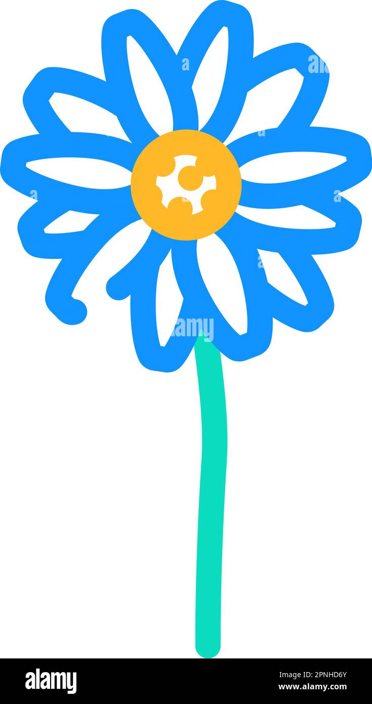 daisy blossom spring color icon vector illustration Stock Vector Image ...