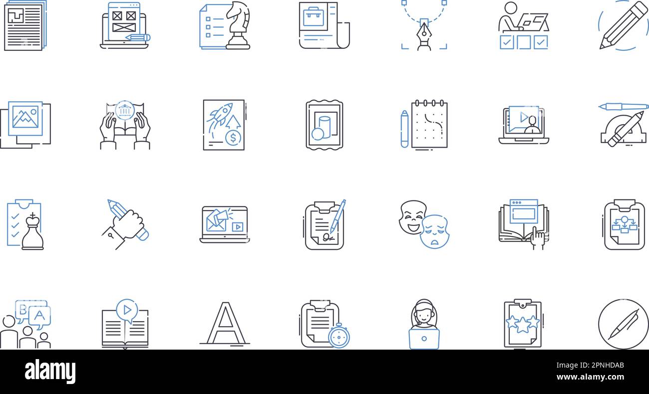 Depiction line icons collection. Representation, Portrayal ... Depiction line icons collection. Representation, Portrayal ...