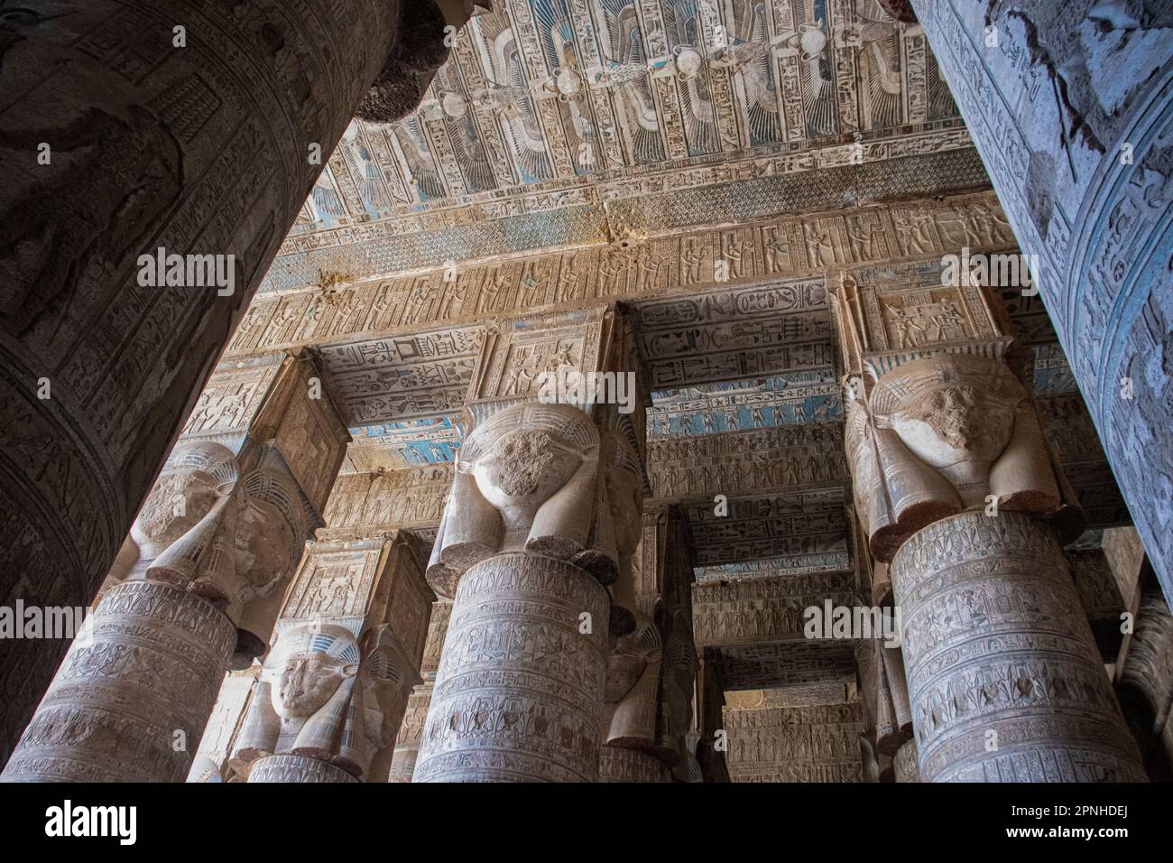 Ancient egyptian temple of Hathor in Dendra, Egypt Stock Photo - Alamy