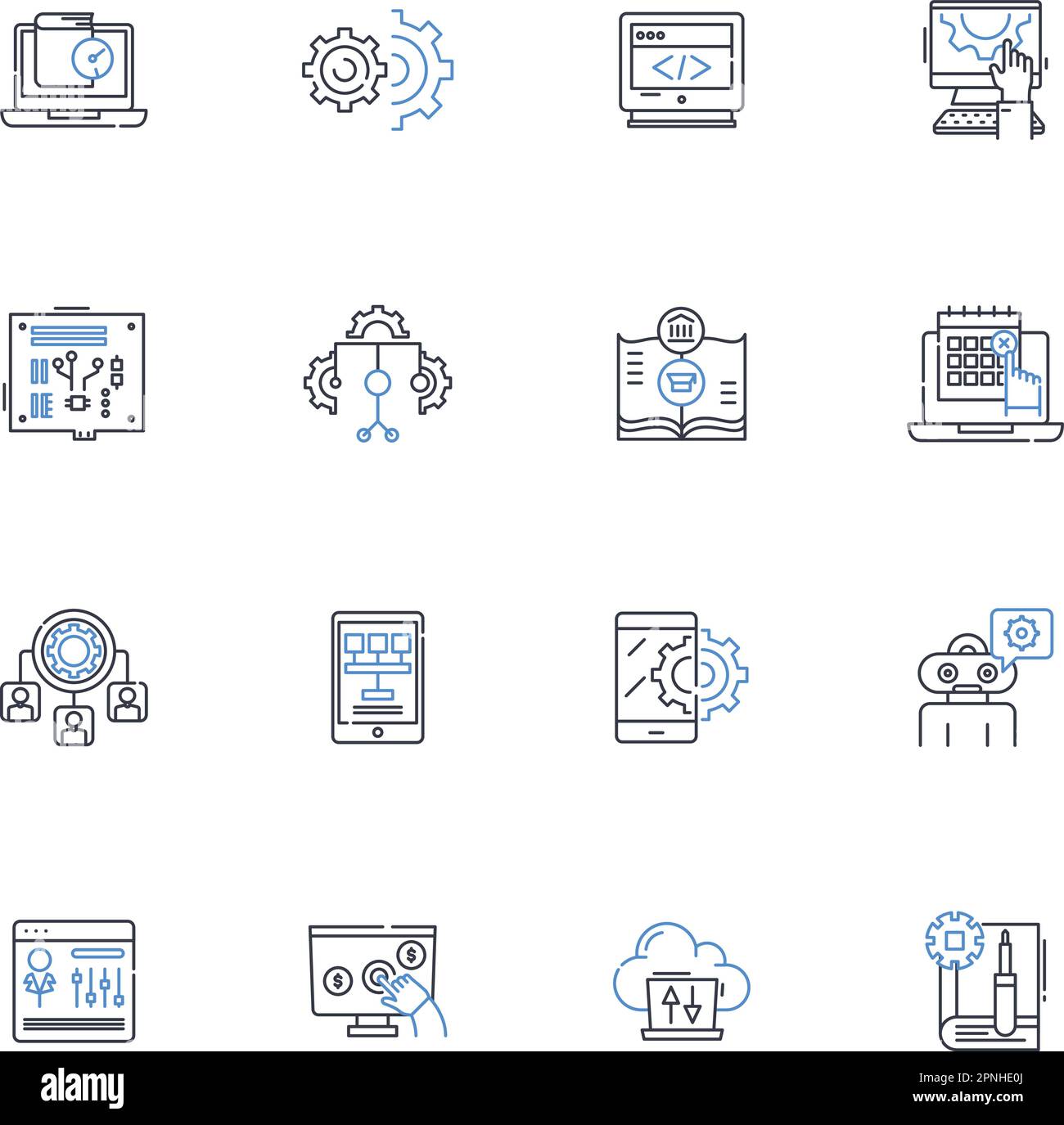 System Security Line Icons Collection Encryption Firewall Authentication Access Control