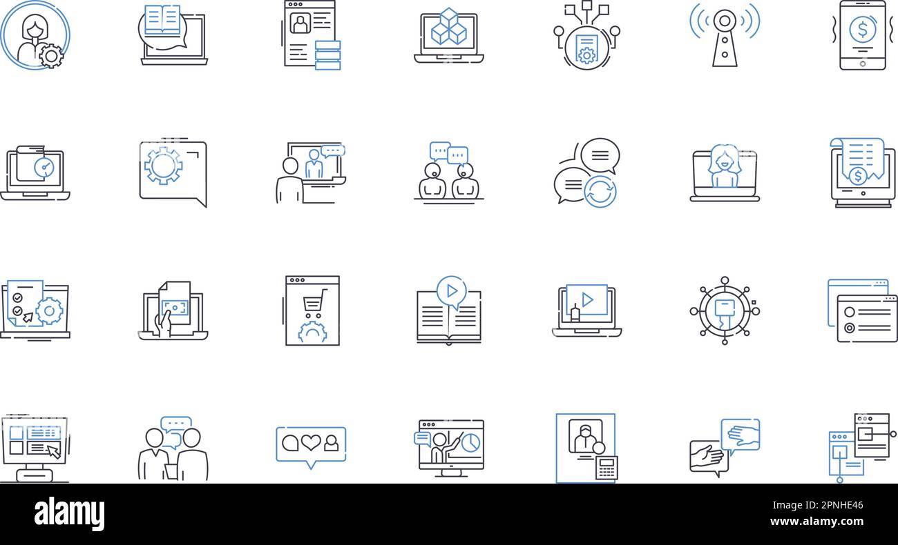 Branding strategy line icons collection. Identity, Consistency ...
