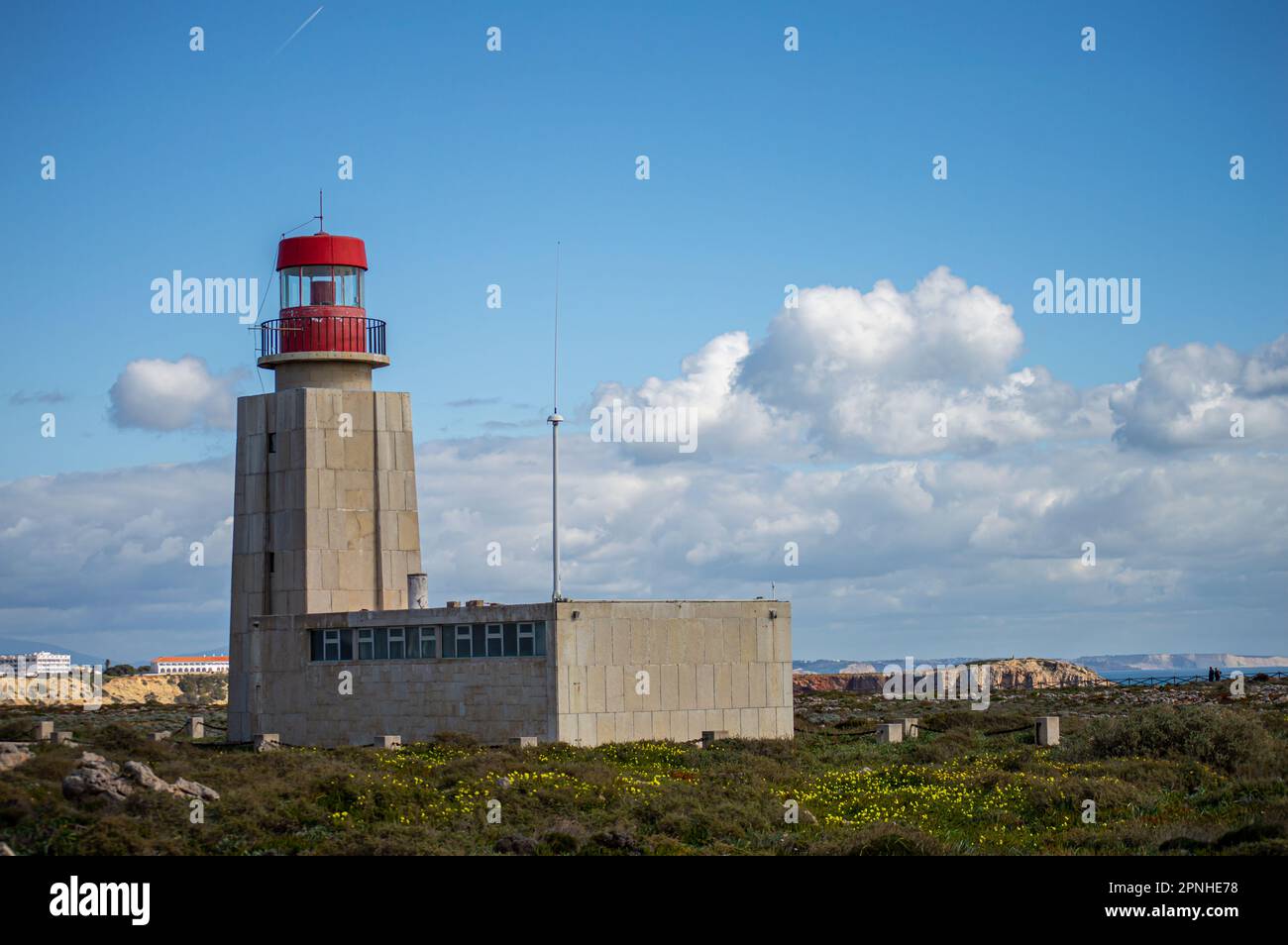 LAGOS, PORTUGAL - FEBRUARY 27, 2023: Lighthouse in Lagos, Portugal on February 27, 2023 Stock ...