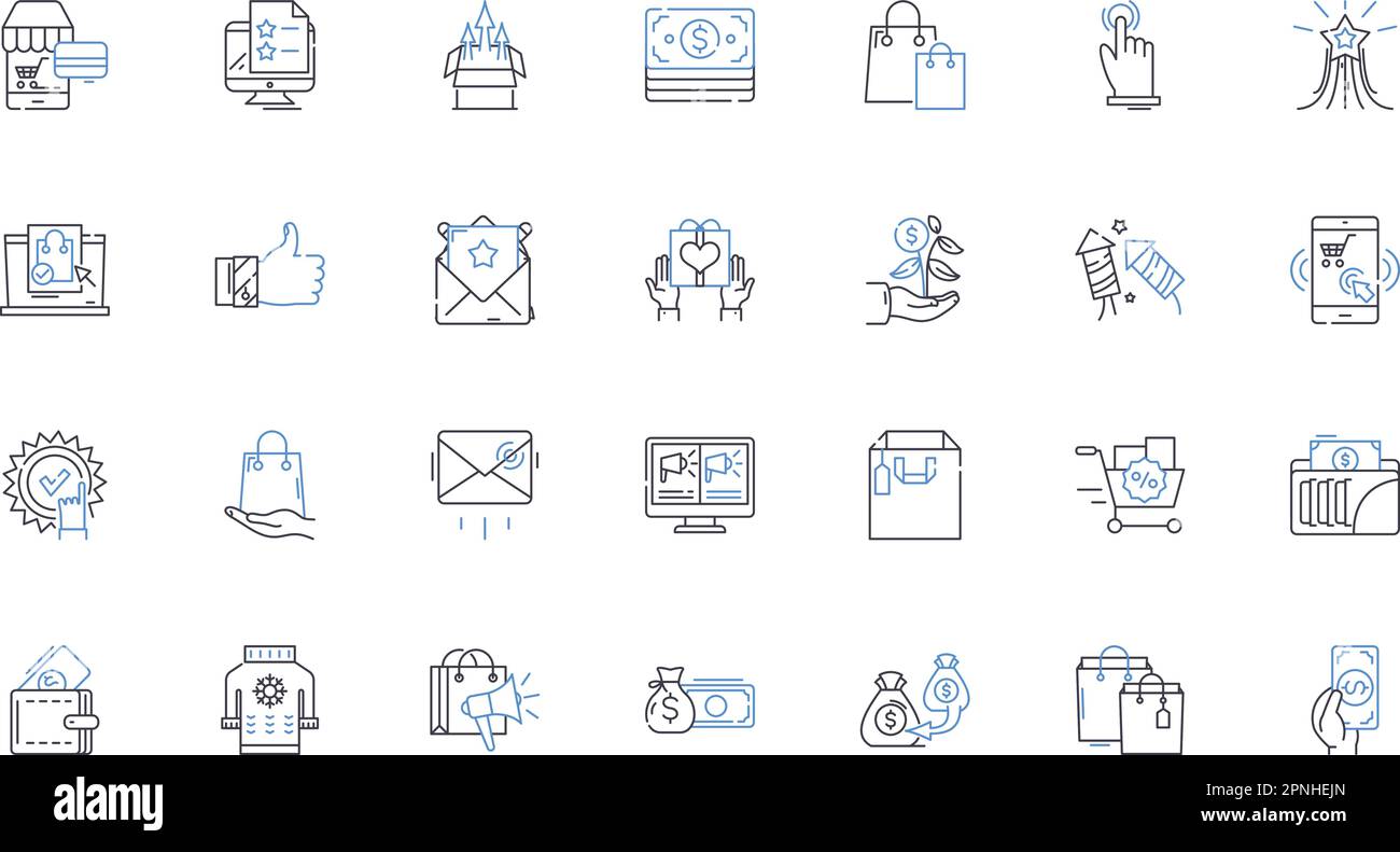 Boutique mall line icons collection. Chic, Upscale, Trendy, Stylish ...