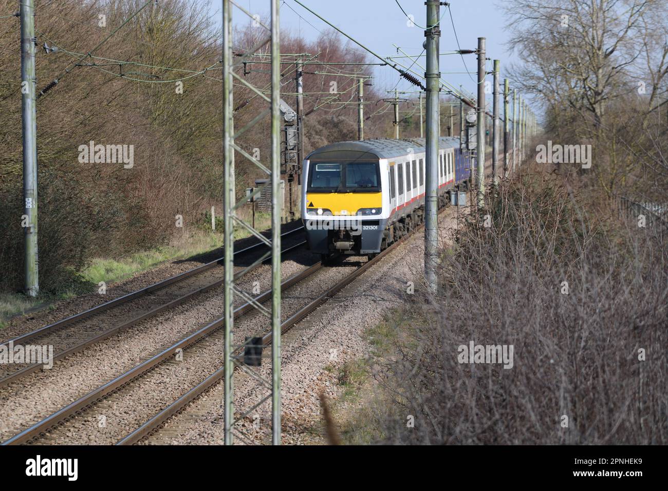 Greater Anglia Class 321 units in the Witham area on the Great Eastern ...
