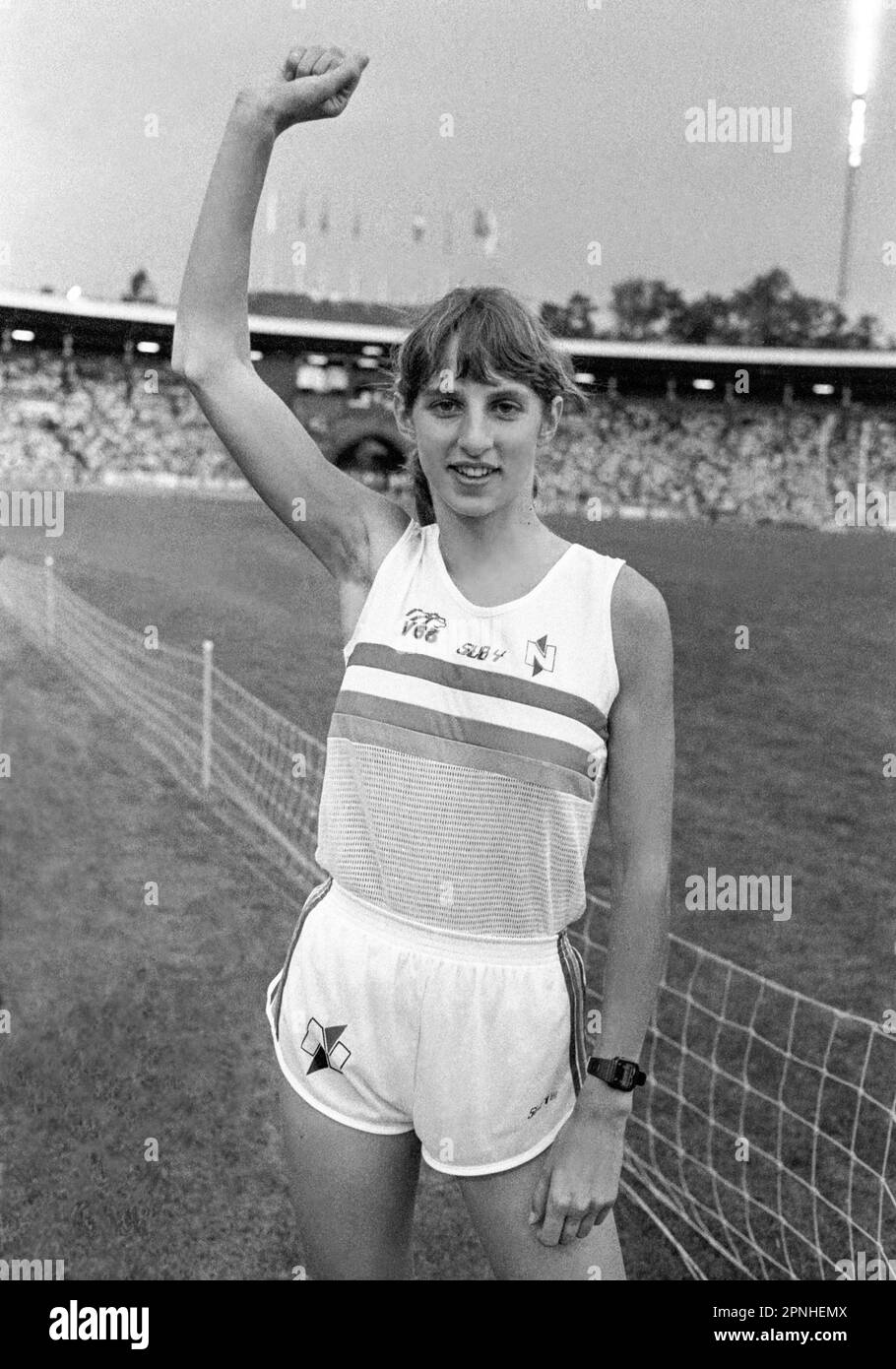 Jill Mc Cabe Swedish middle distance runner after victory at 800m in ...