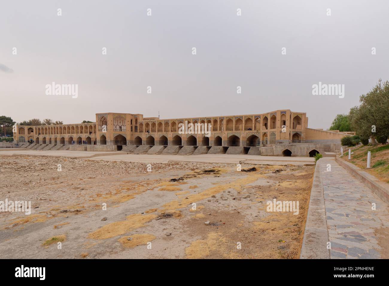 The Khaju Bridge on the Zayanderud river in Isfahan, Iran Stock Photo ...