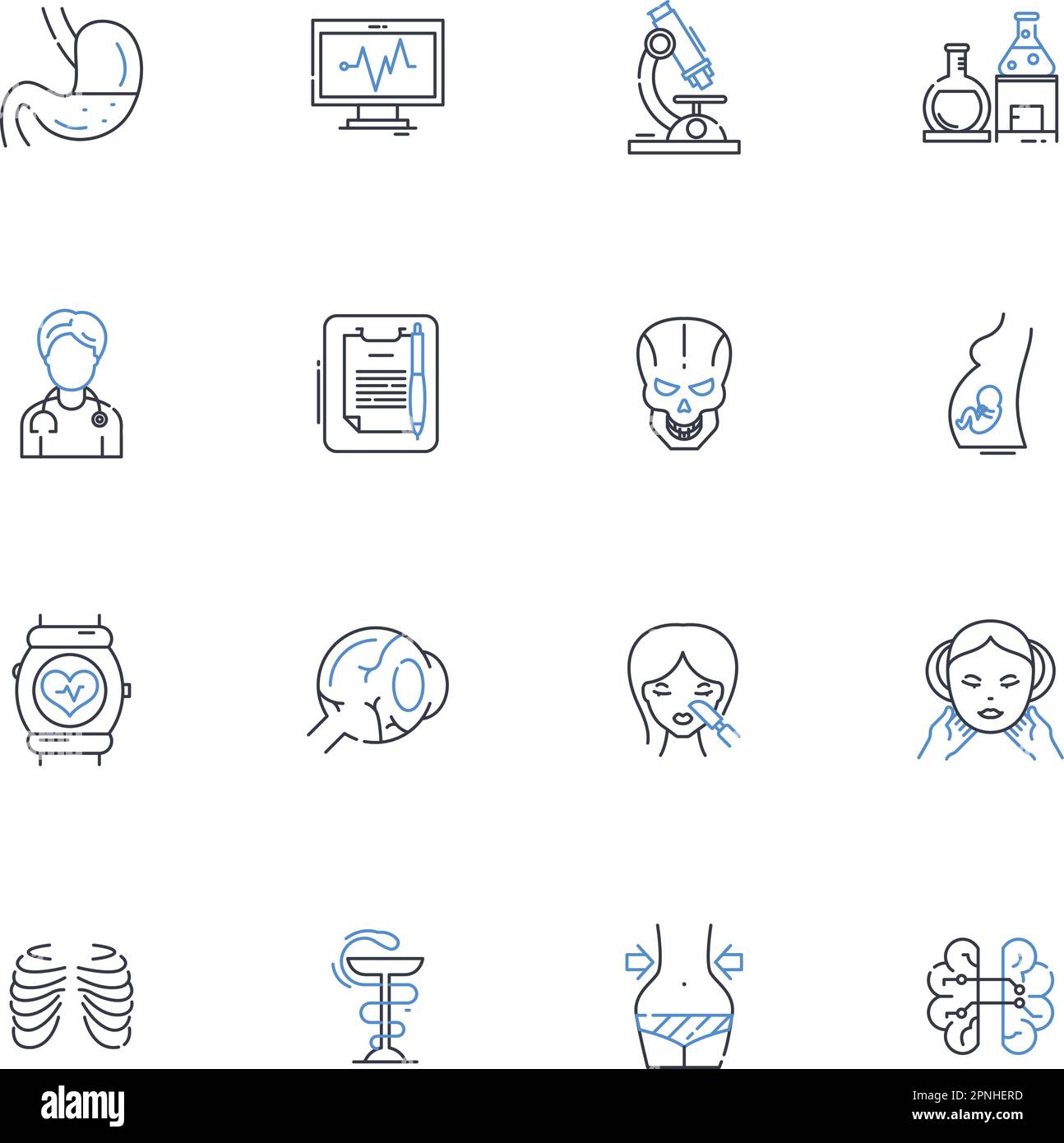 Health unit line icons collection. Clinic, Hospital, Pharmacy ...