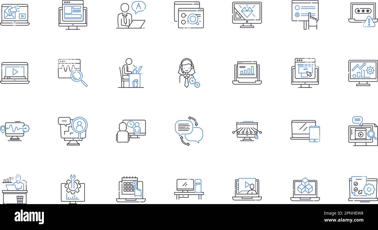 Combination line icons collection. Mix, Blend, Fusion, Melange ...