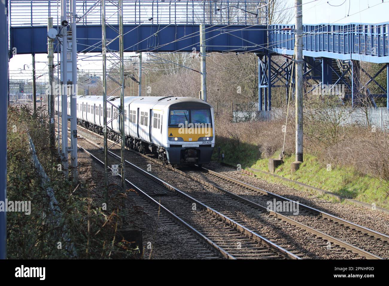 Class 321 EMU on the Great Eastern Mainline near Witham station Stock ...