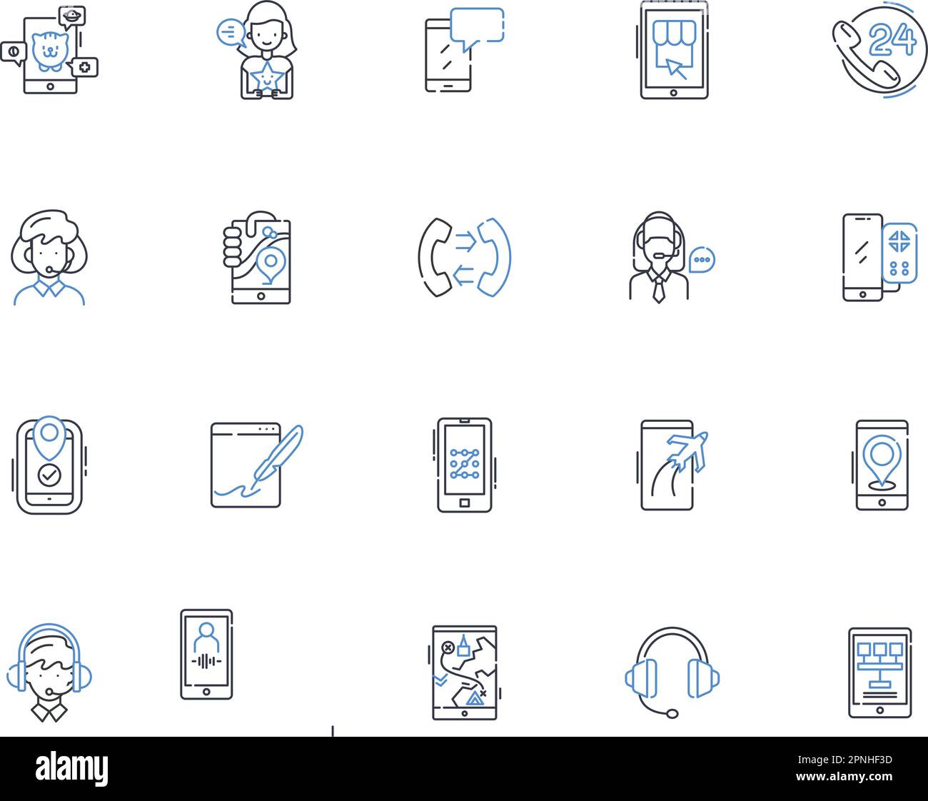 Communicator line icons collection. Connection, Message, Dialogue, Language, Expression ...