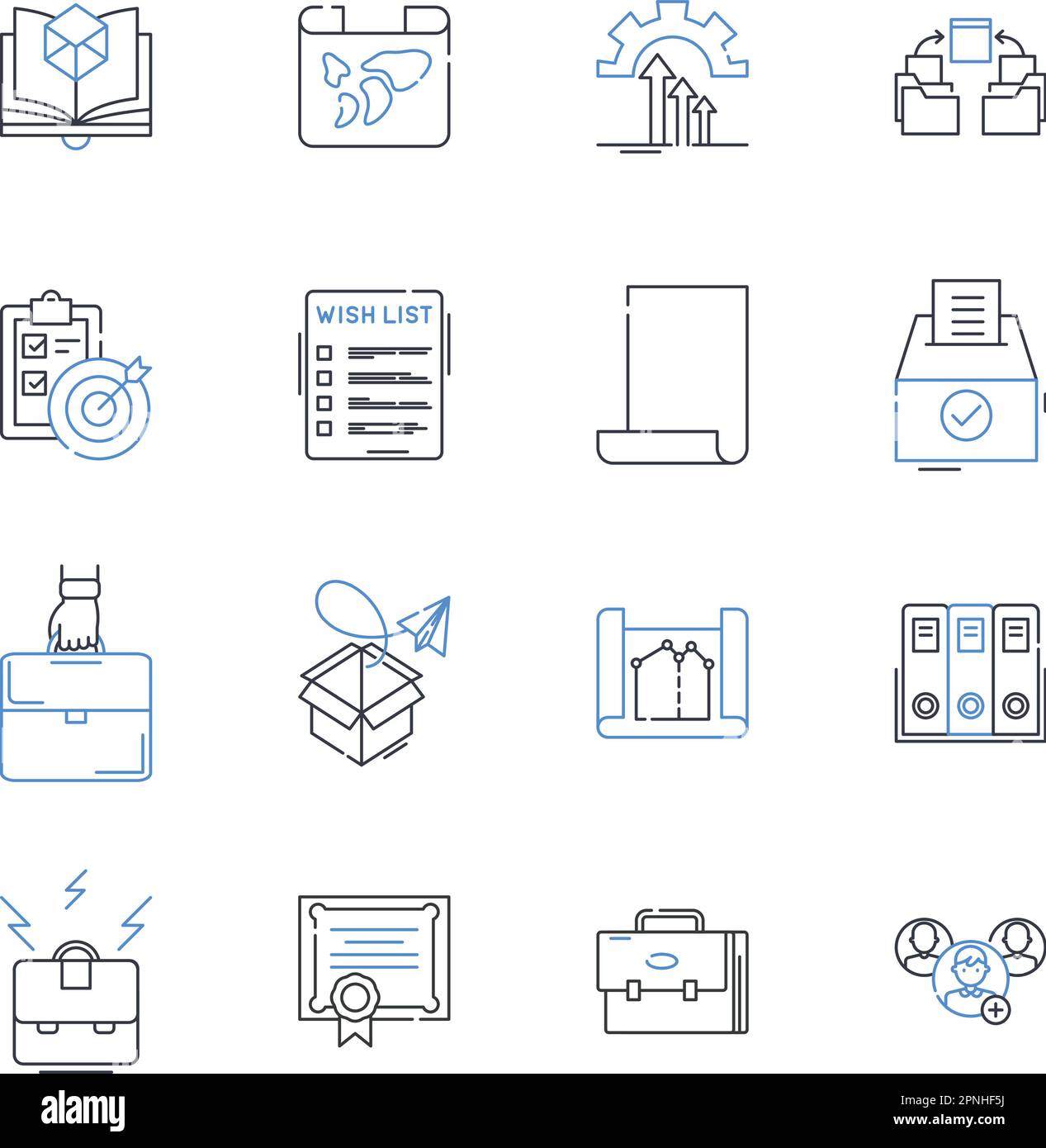 Record Organization Line Icons Collection Cataloging Categorizing Archiving Arranging