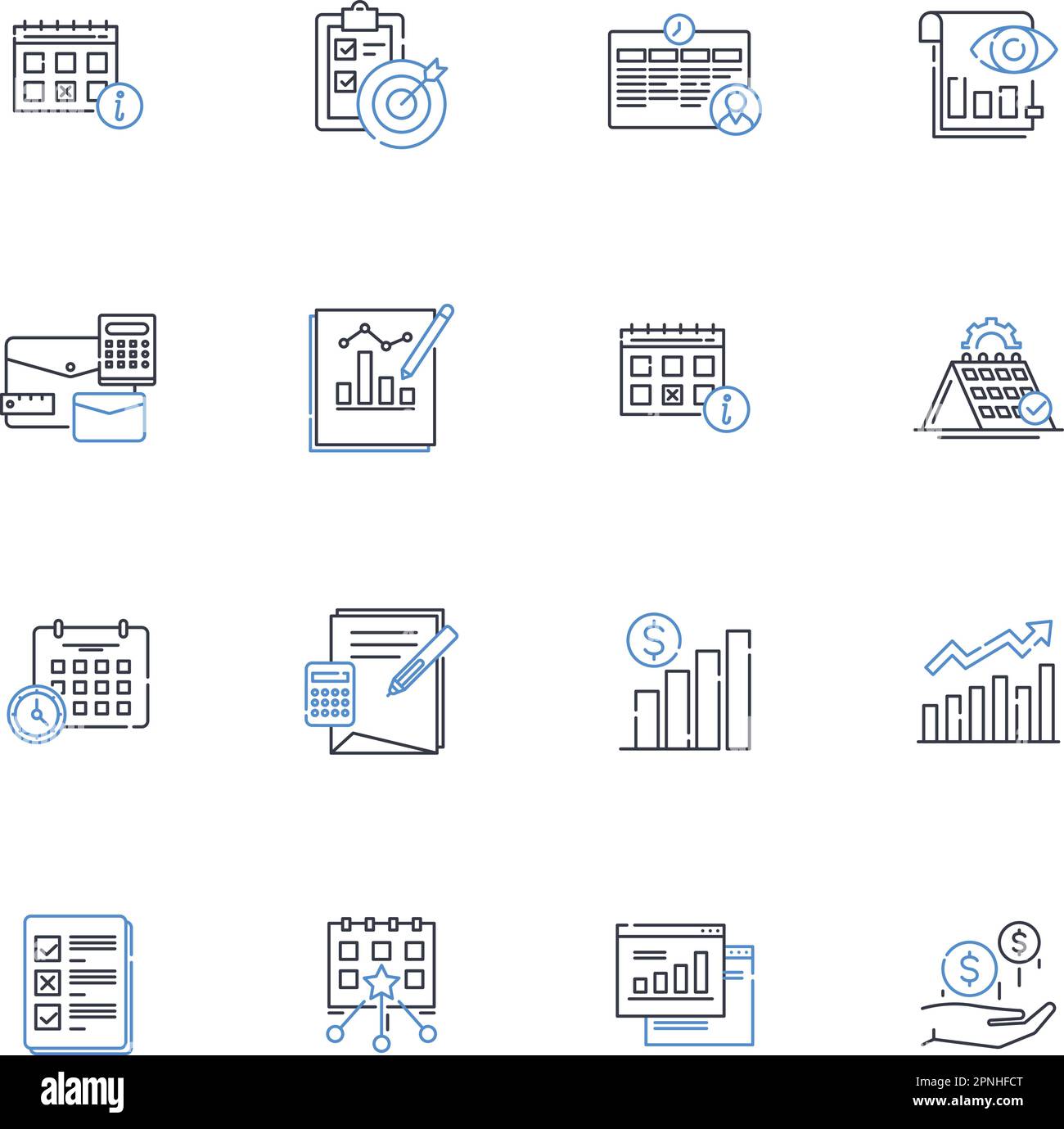 Memos - Notes line icons collection. Reminder, Memo, Briefing, Notice ...