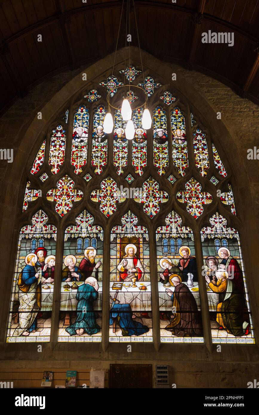 Stained glass church window – The Last Supper Window – at Cheltenham ...