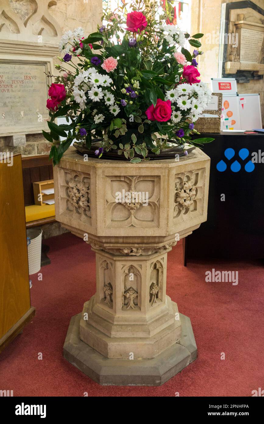 Baptismal Font in the Nave of Cheltenham Minster, St Mary's. Cheltenham ...