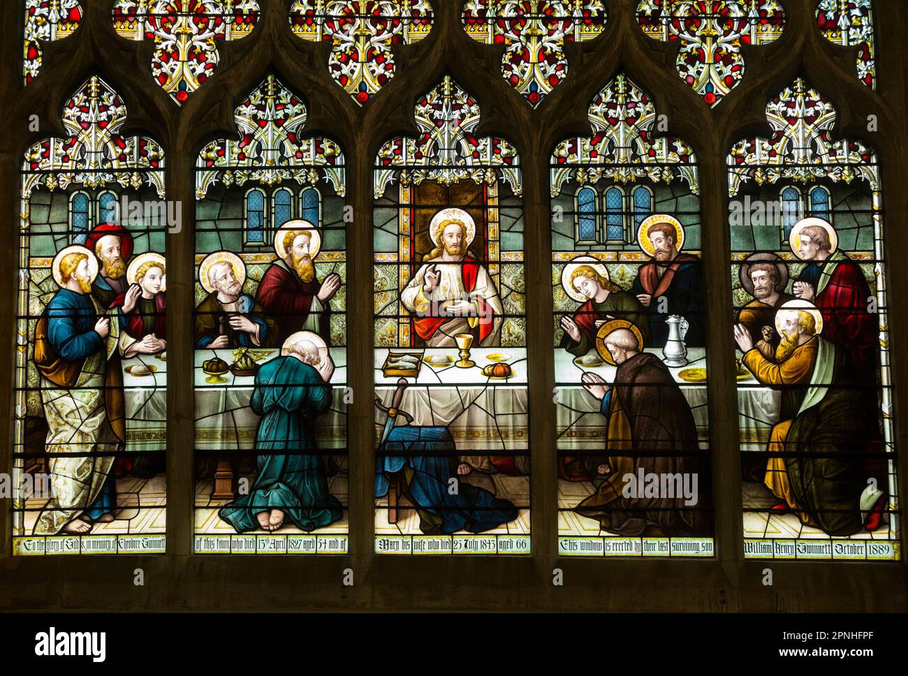Stained glass church window – The Last Supper Window – at Cheltenham ...