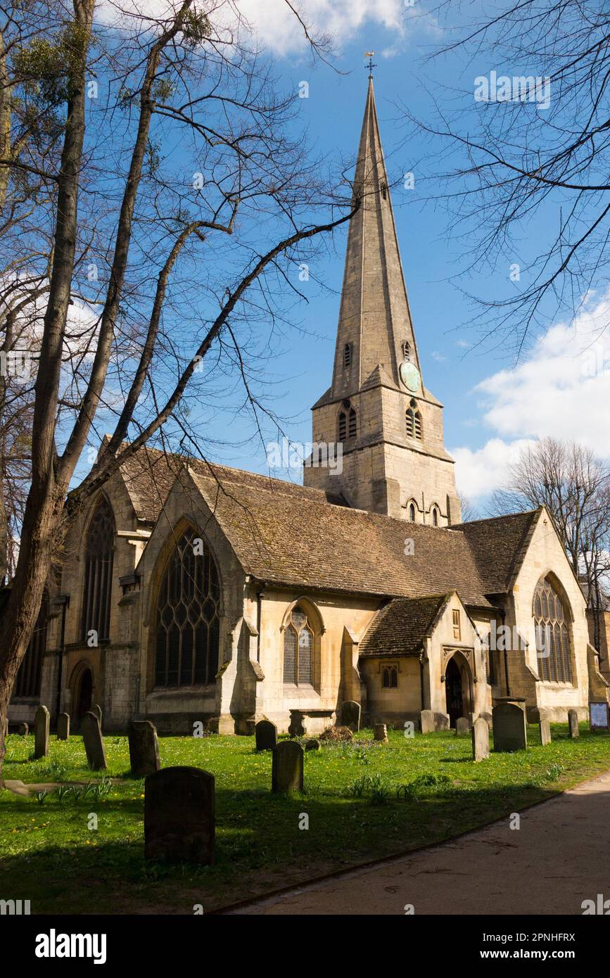 The exterior outside front entrance door of Cheltenham Minster, St Mary ...