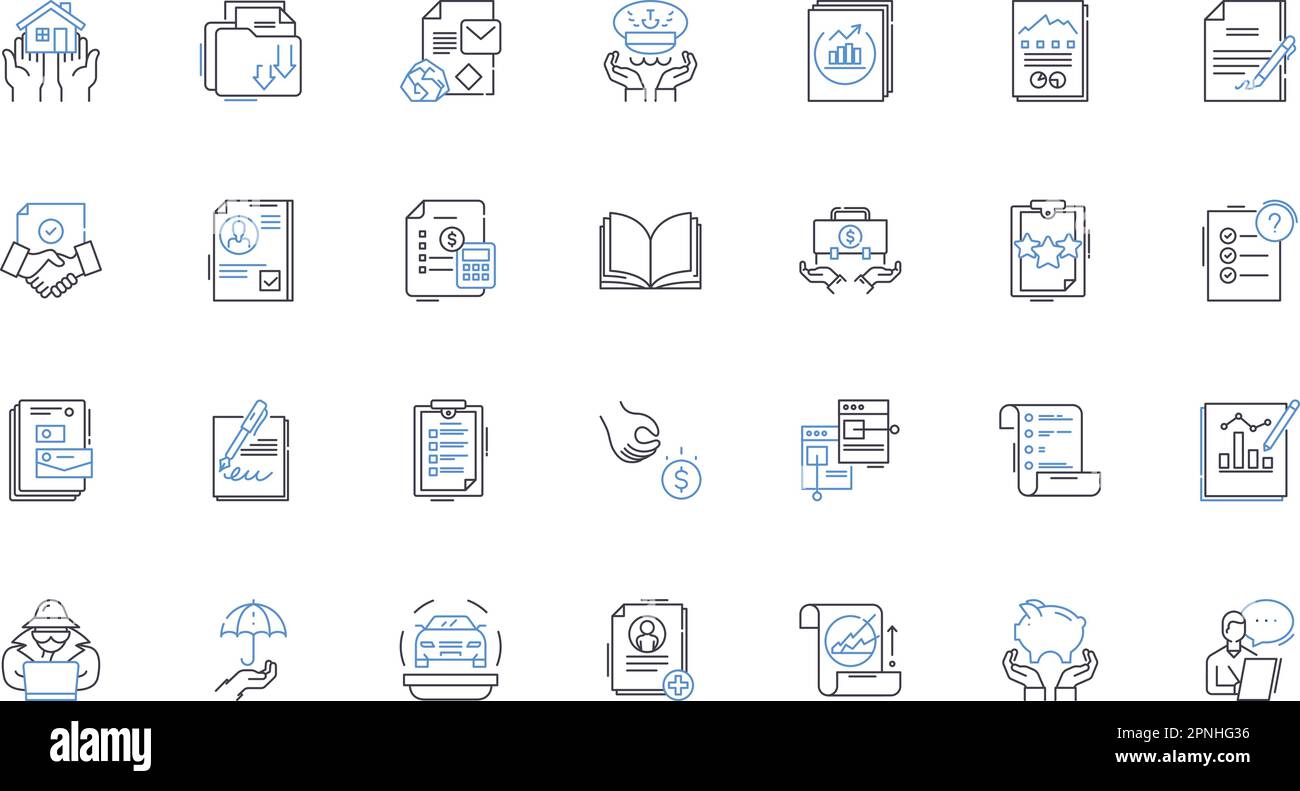 Agreement line icons collection. Contract, Understanding, Accord, Pact ...