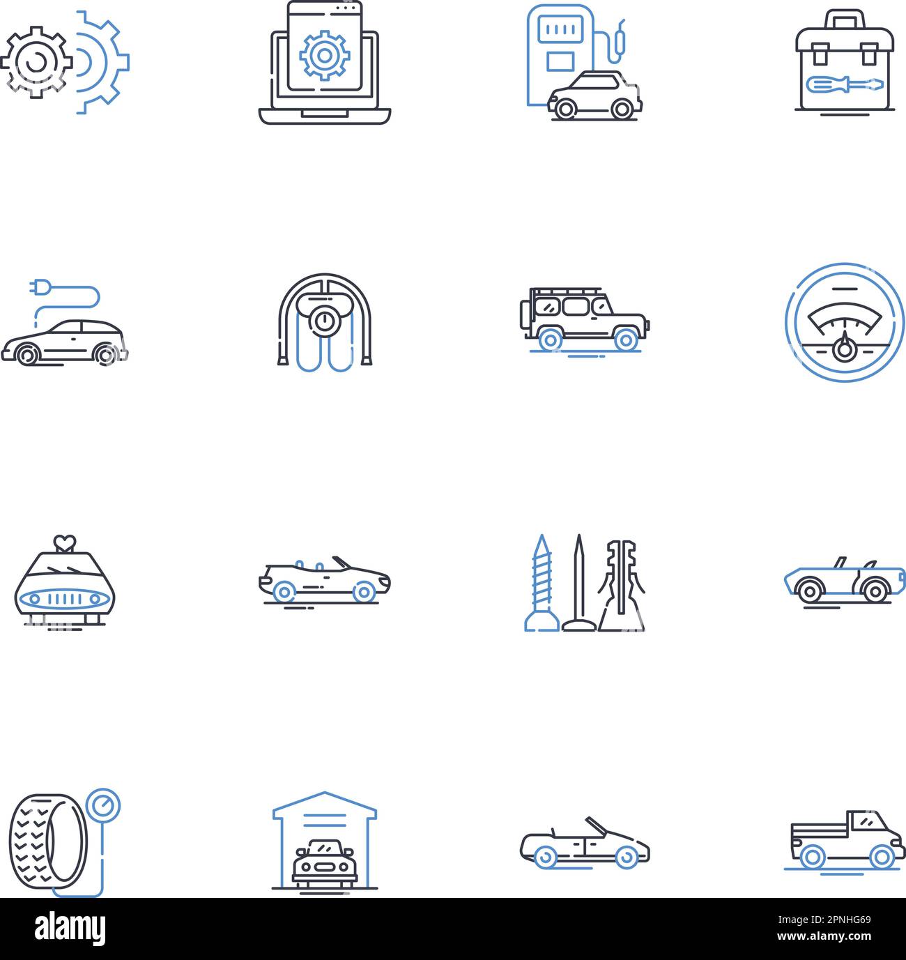 Contact Point Line Icons Collection Communication Interface