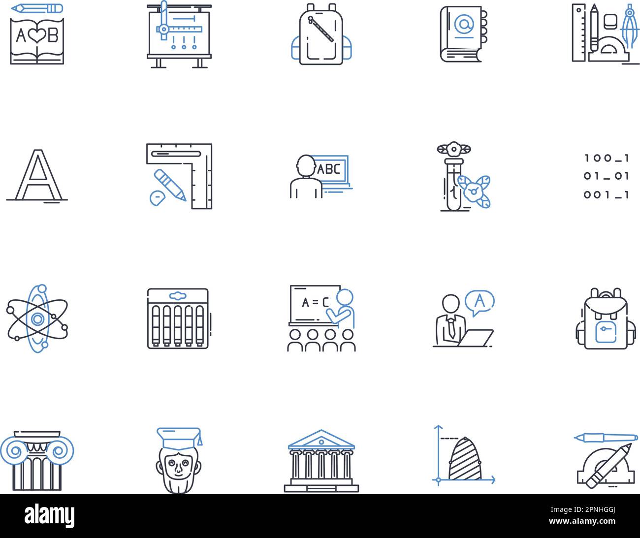 Summer school line icons collection. Education, Learning, Enrichment ...