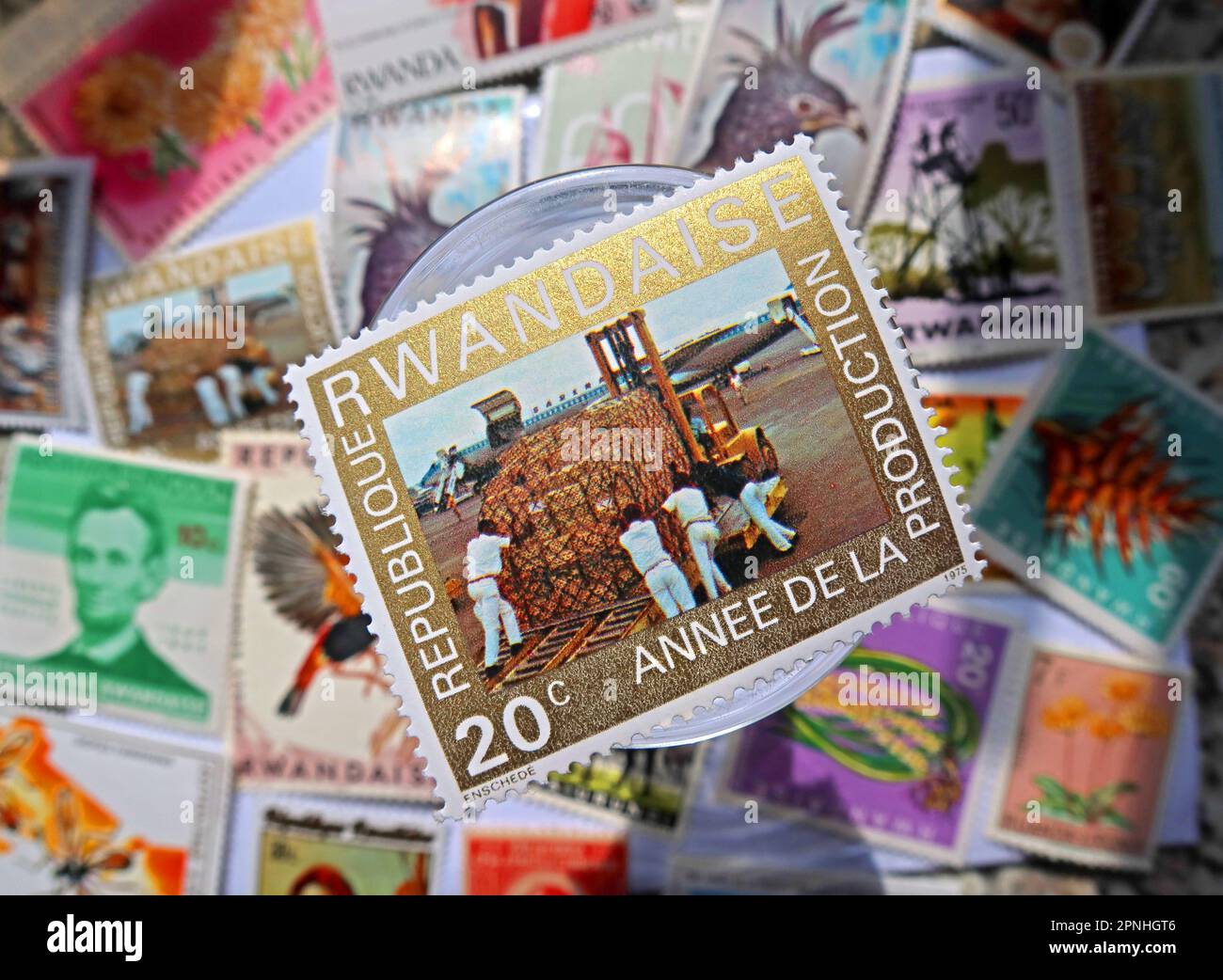 Rwanda postage stamp with Sabena aircraft - Rwandaise Republique 20c ...