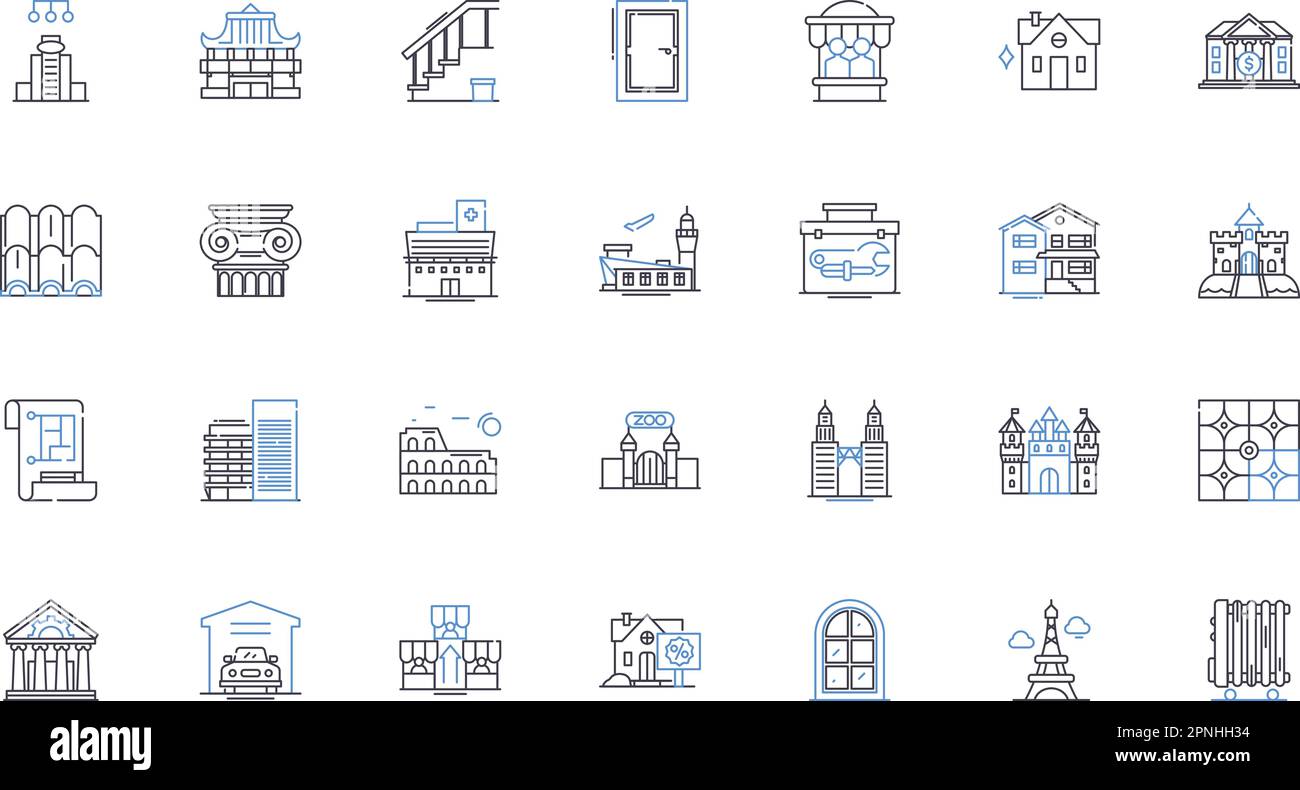 Hotel services line icons collection. Hospitality, Accommodation ...