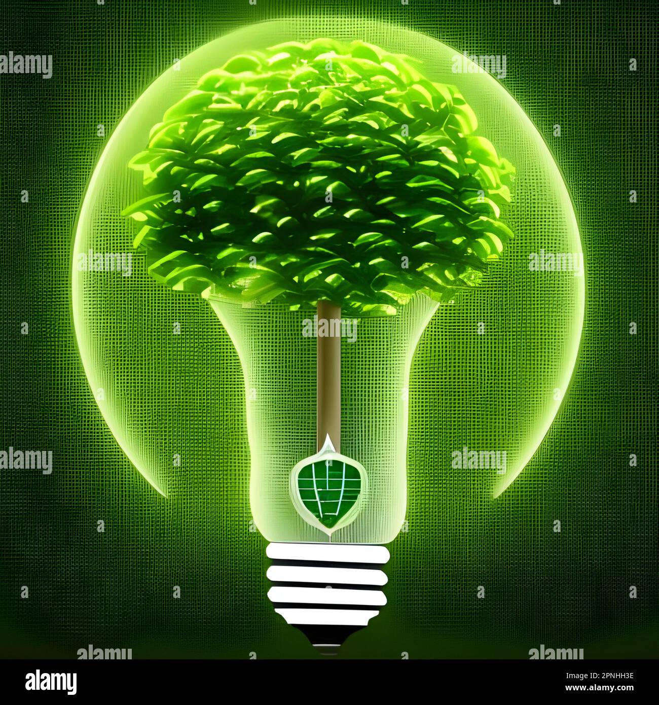 Light bulb with tree inside. Green alternative energy concept eco ...