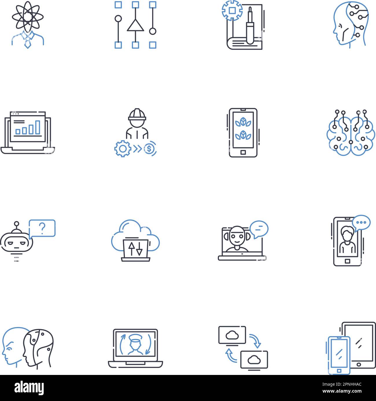 Nerd herd line icons collection. Geeks, Dorks, Brainiacs, Socially ...