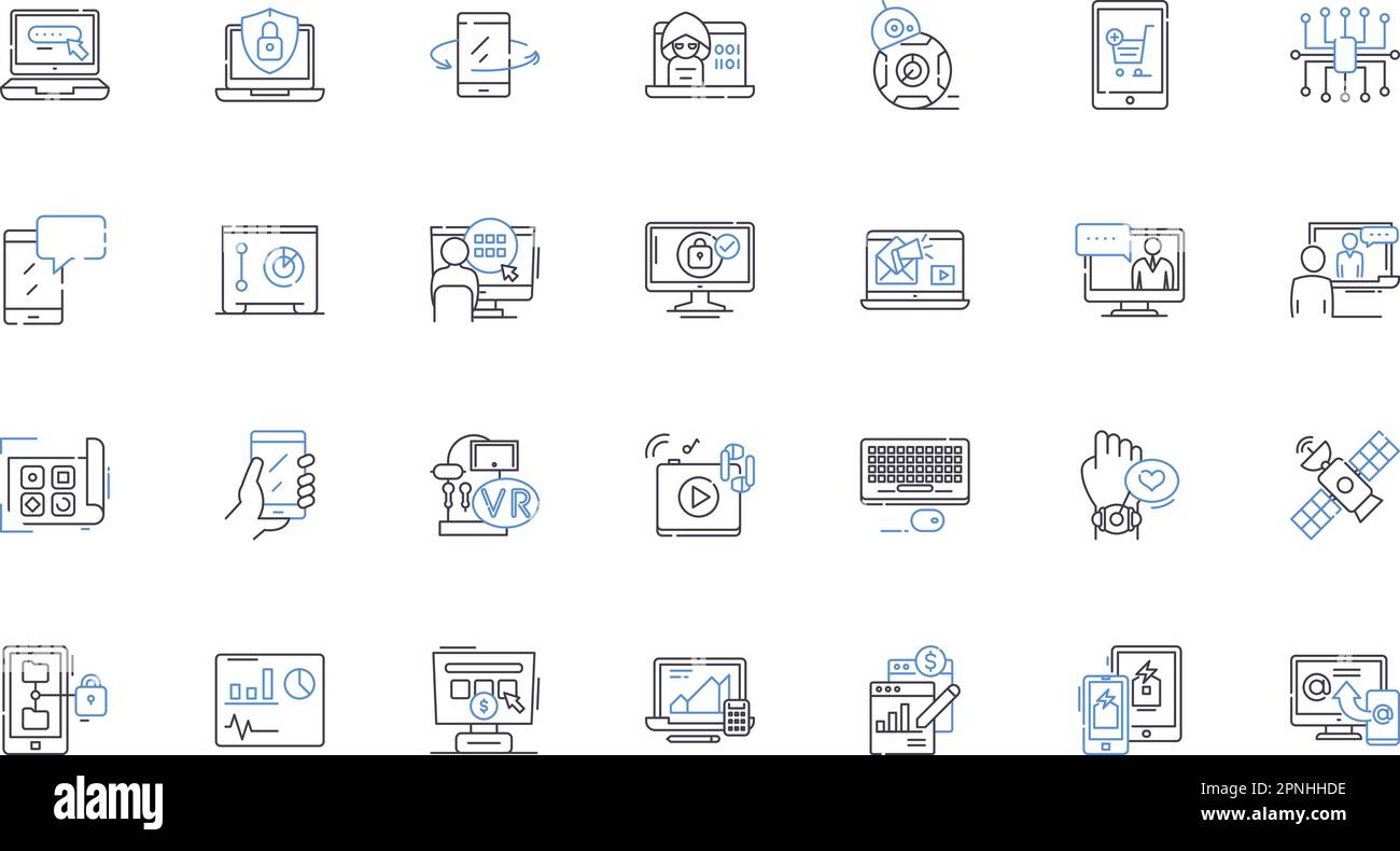 Gizmos line icons collection. Technology, Gadgets, Devices, Electronics ... Gizmos line icons collection. Technology, Gadgets, Devices, Electronics ...