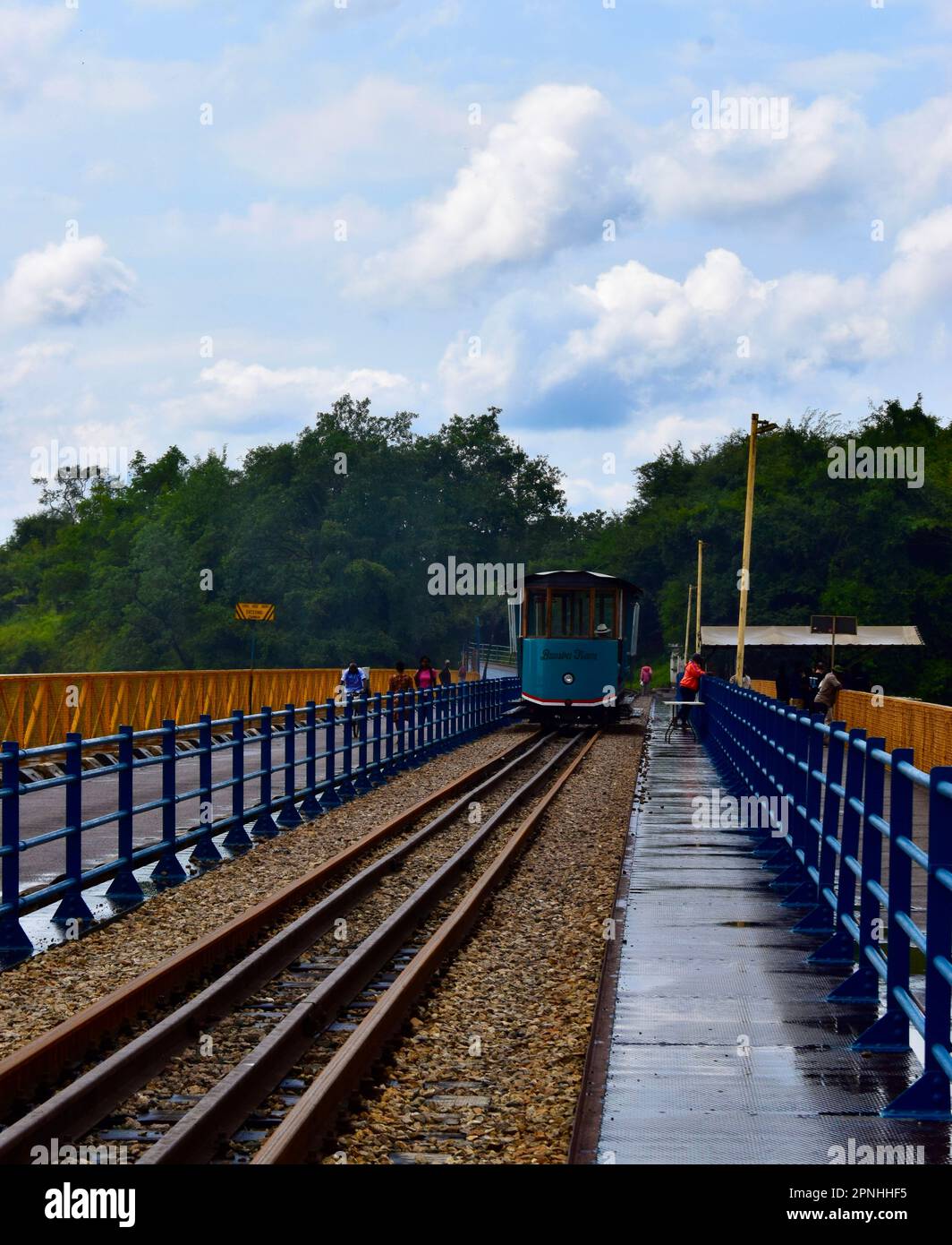 Bam Bam Train on Victoria Falls Bridge Stock Photo - Alamy
