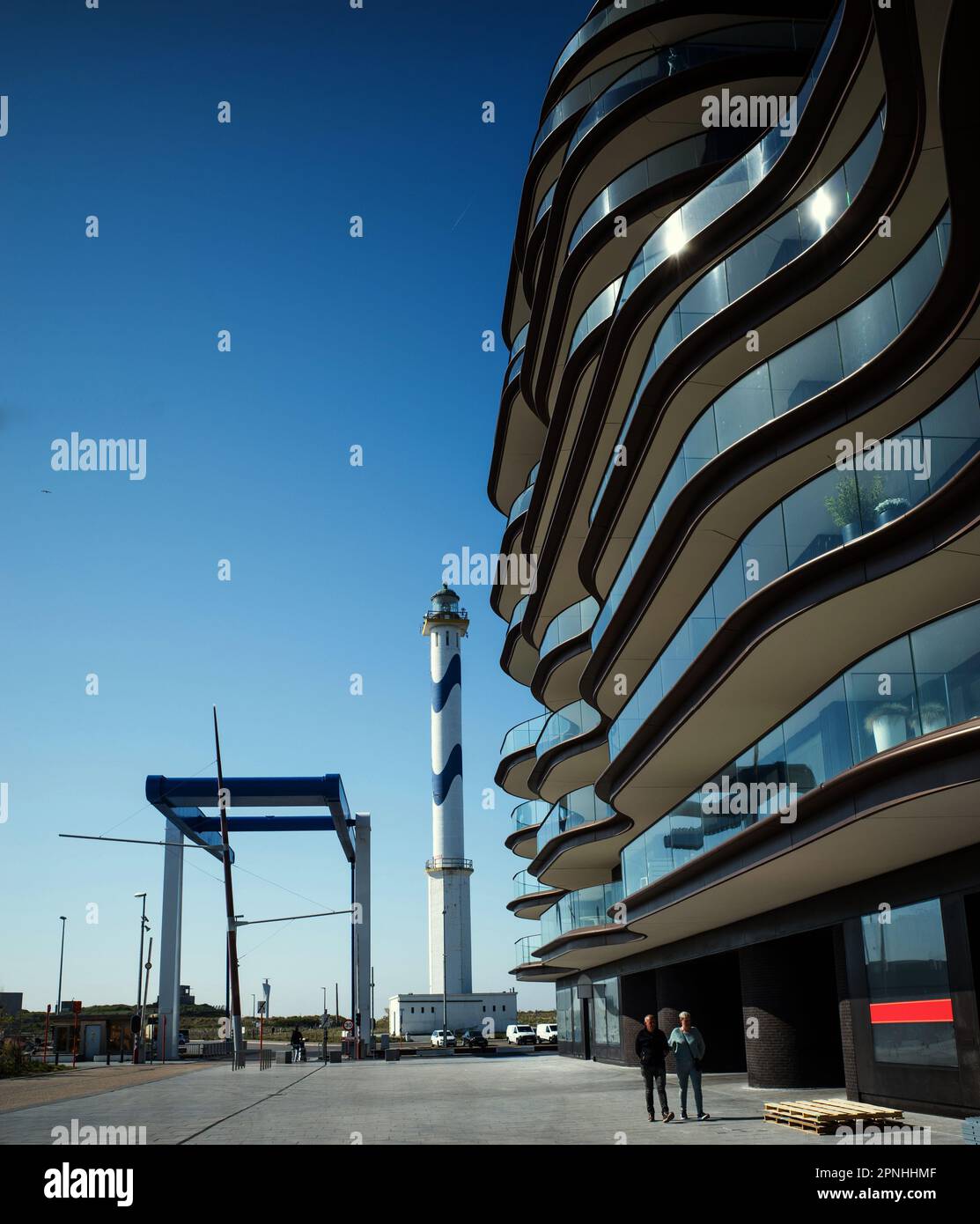 NEW BUILDINGS CONSTRUCTION IN OSTEND HARBOR AREA - BELGIUM - MODERN ...