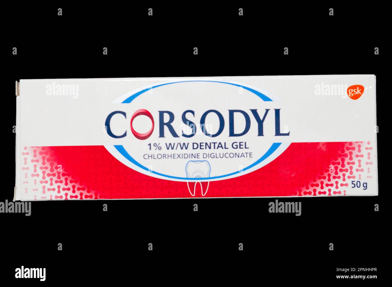 Corsodyl 1% Dental Gel Chlorhexidine Digluconate Stock Photo - Alamy