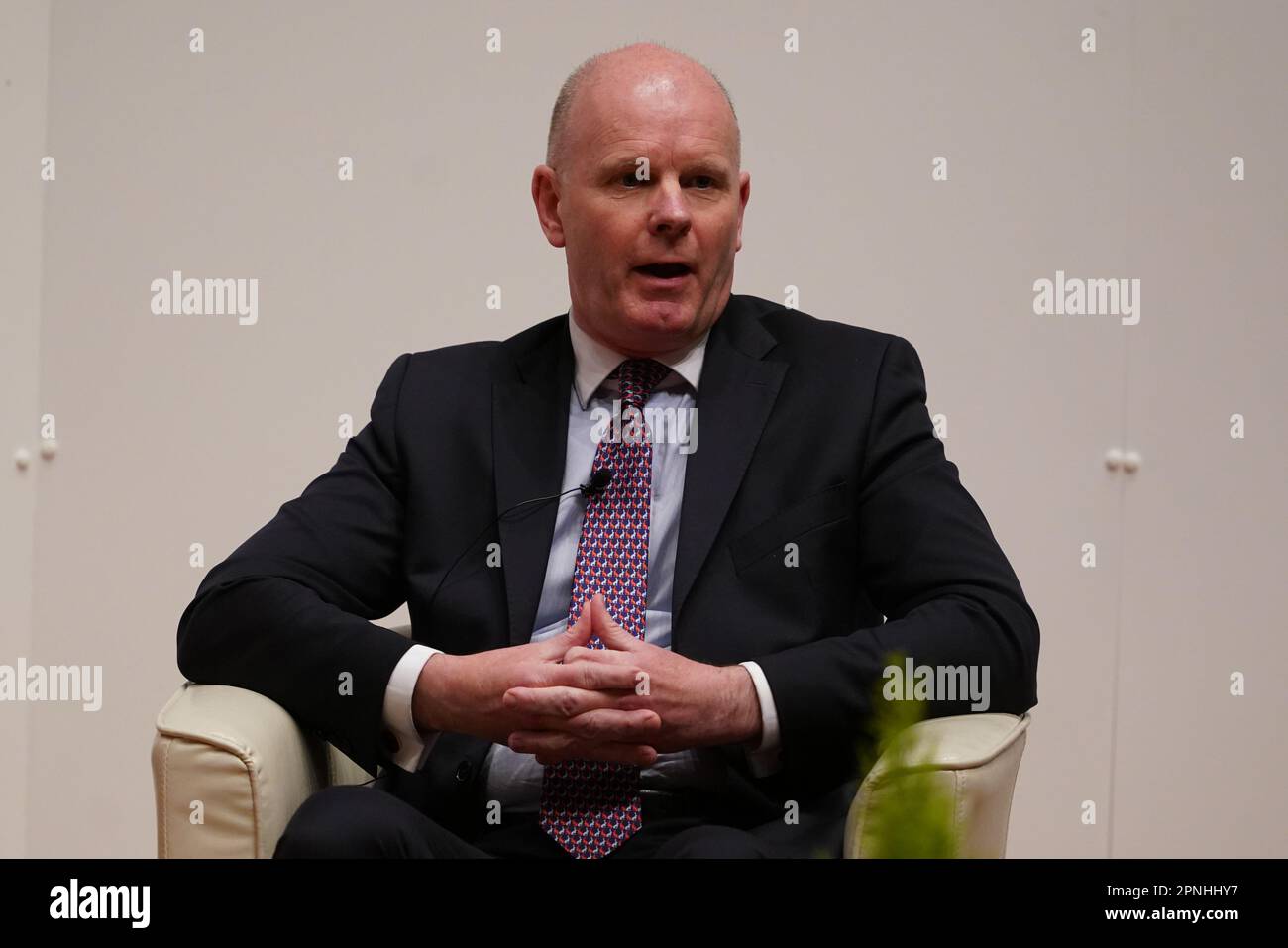 CEO, Belfast Harbour, Joe O'Neill, on stage during the international ...