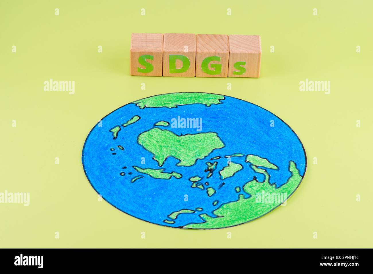 SDGs - sustainable development goals word concept on cubes Stock Photo ...
