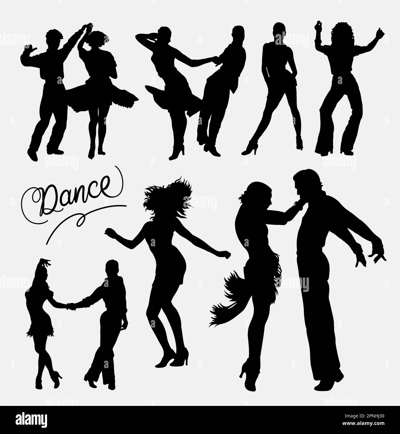 Tradition and modern dance silhouette. Good use for symbol, icon ...