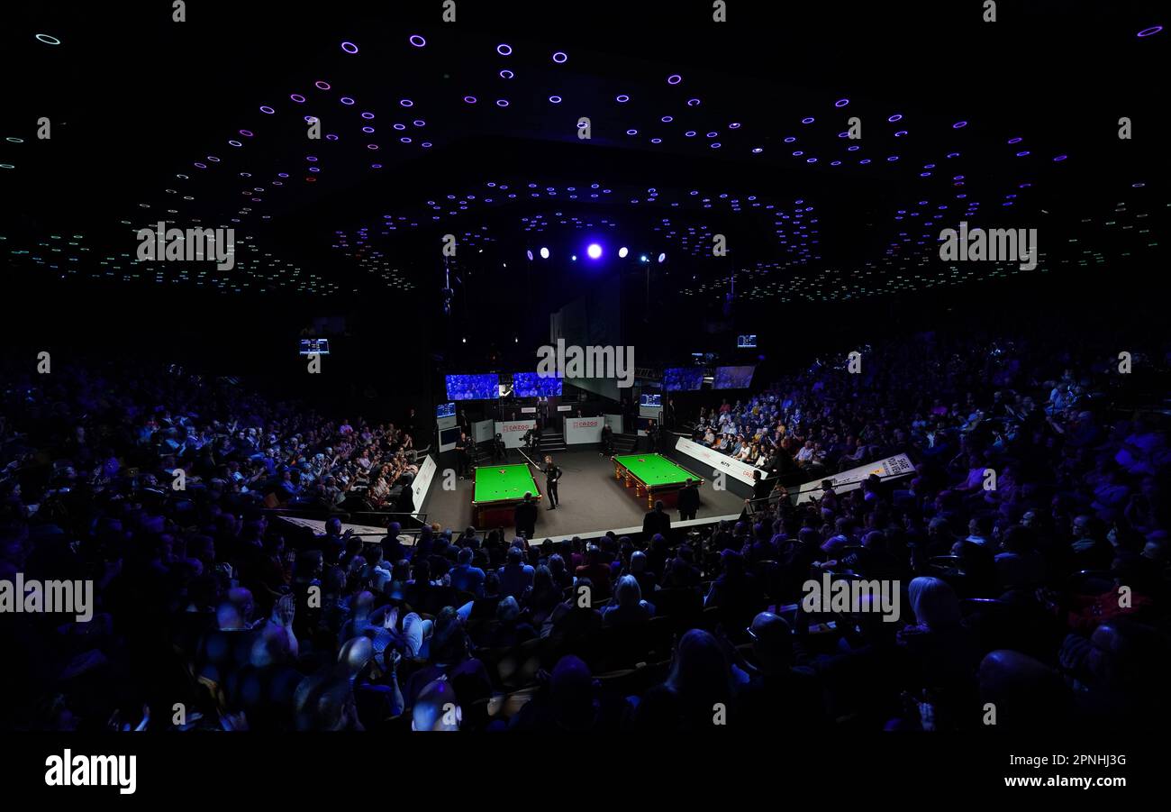 Action inside the Crucible theatre during day five of the Cazoo World ...