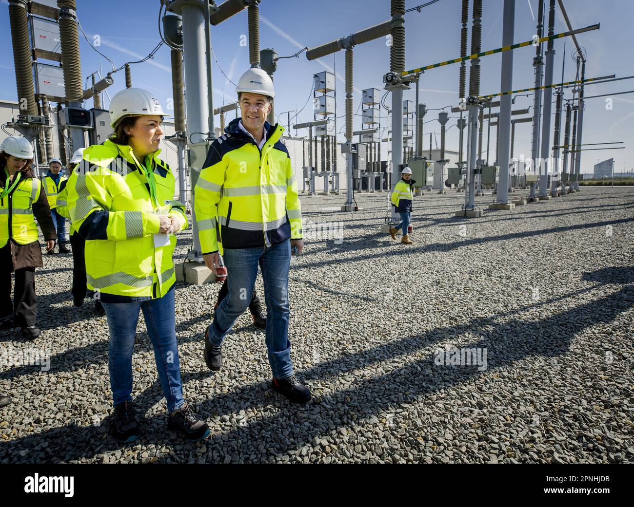 ROTTERDAM - 19/04/2023, ROTTERDAM - Prime Minister Mark Rutte (R) and ...
